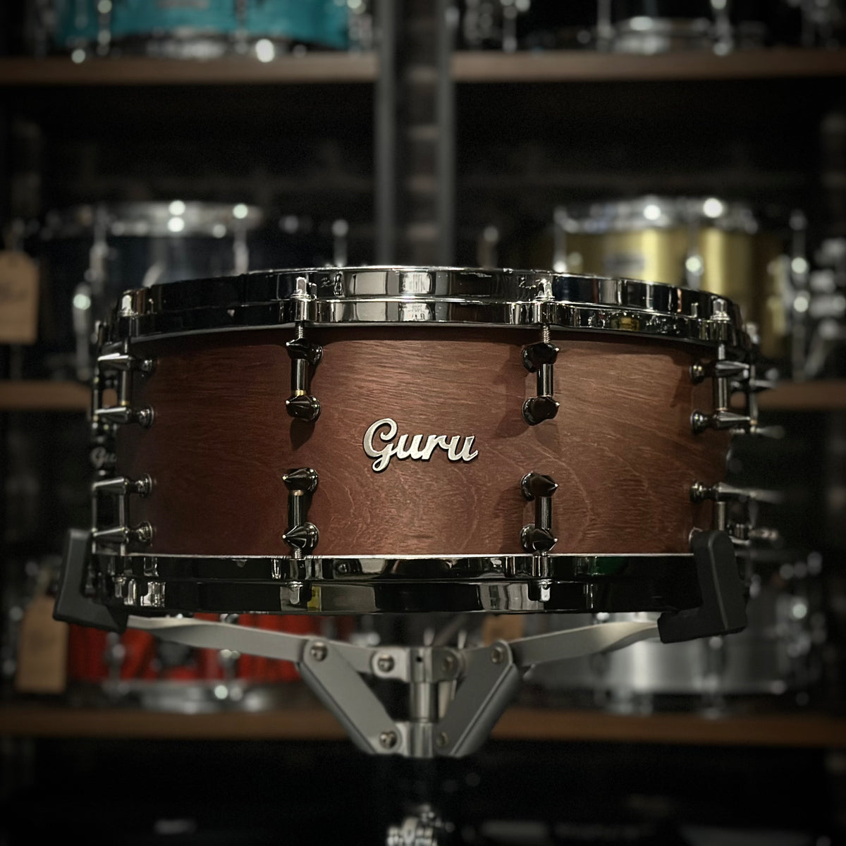 Guru 14" Steam Bent Walnut Snare Drum #964 – Into Music Store