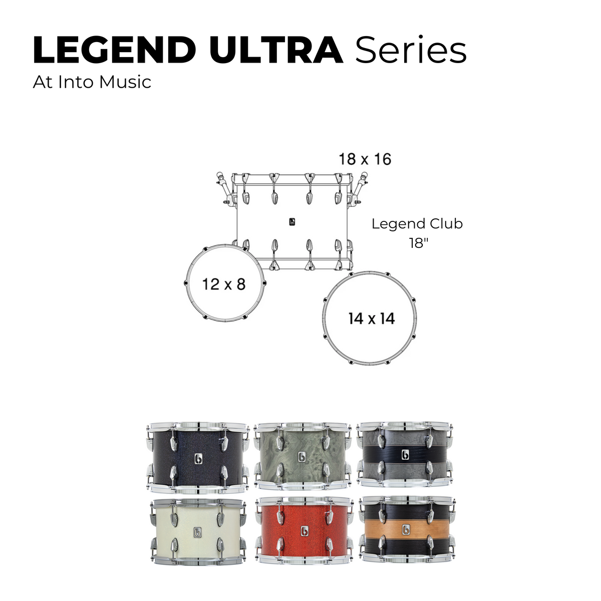 British Drum Company Legend Ultra Series 18" Club 3-piece Drum Kit ...