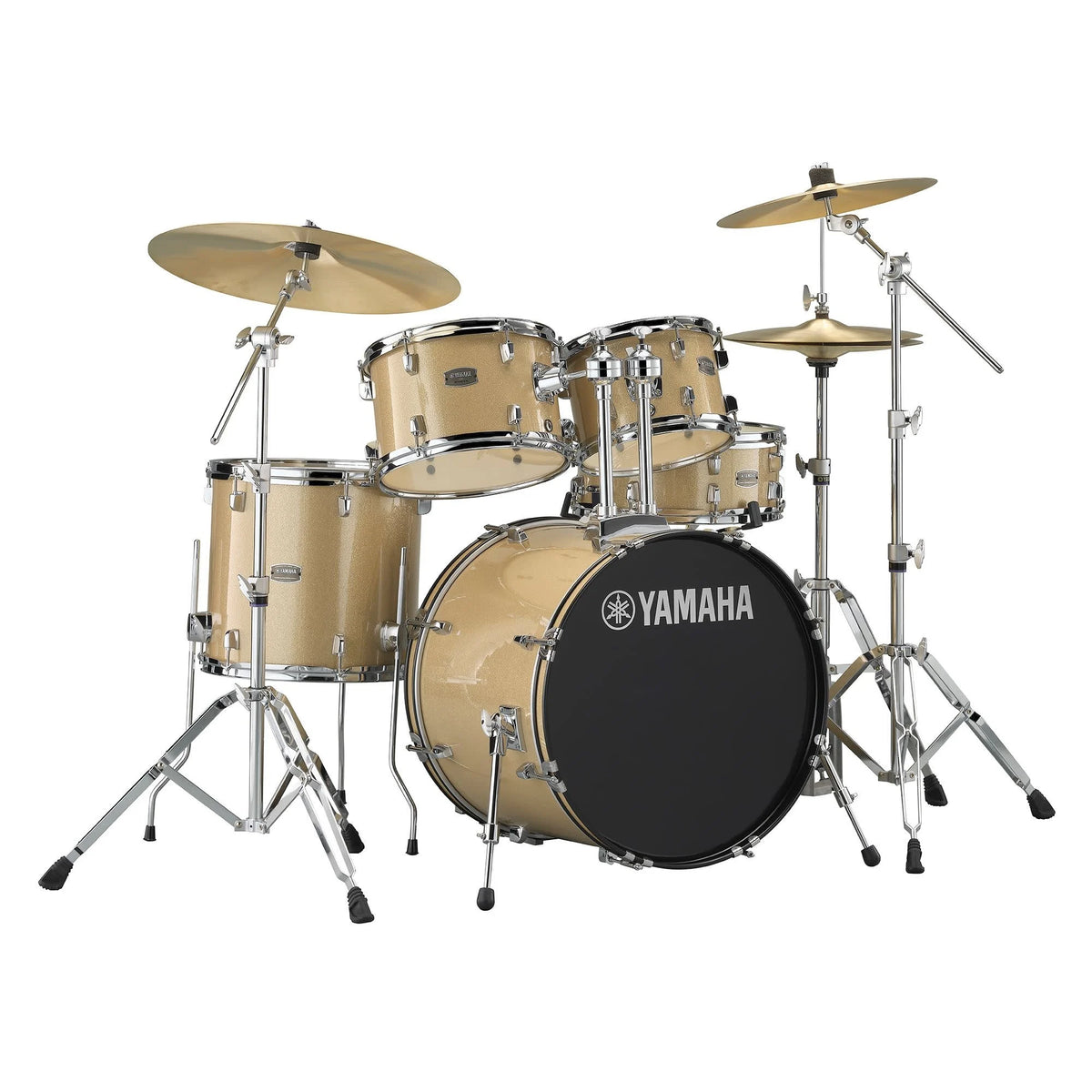 Yamaha Rydeen Drum Kit Complete Set | 5pc 22" - Champagne Glitter ...