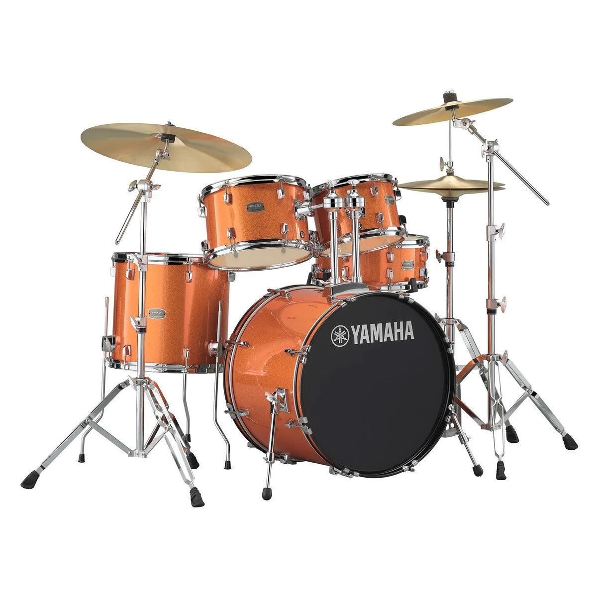 Yamaha Rydeen Drum Kit Complete Set | 5pc 22" - Orange Glitter – Into ...