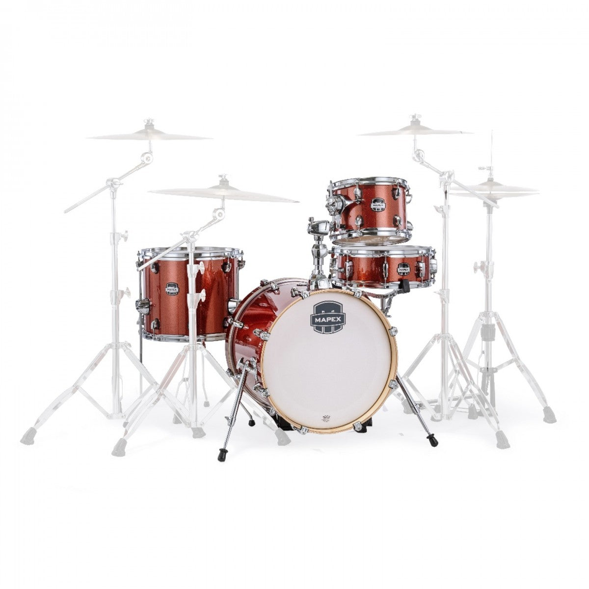 Mapex Mars Birch "Bop" Drum Kit Shell Pack 18" Bass - Orange Sparkle ...